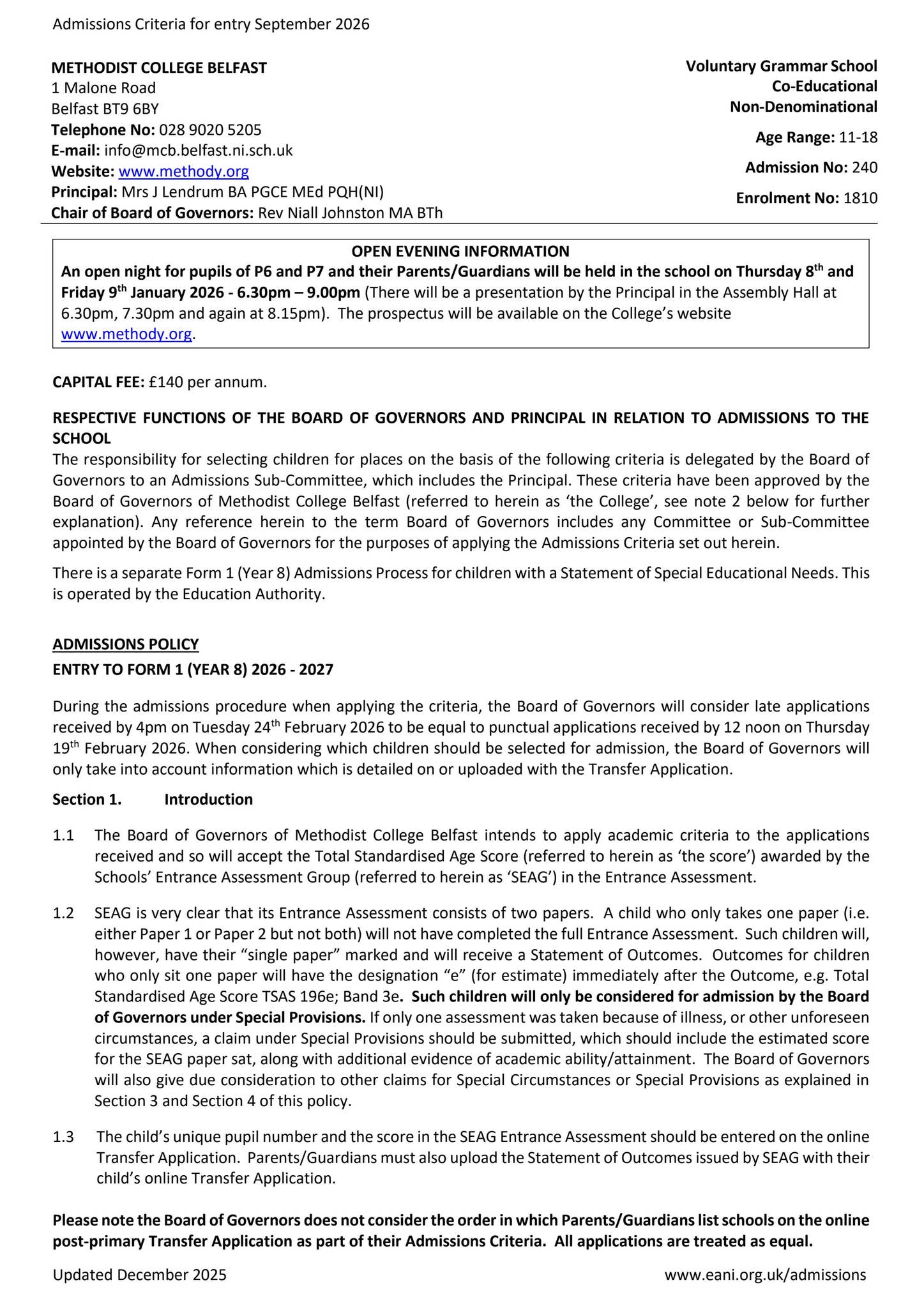 Methodist College Admissions Criteria 2025-2026 by methody - Issuu