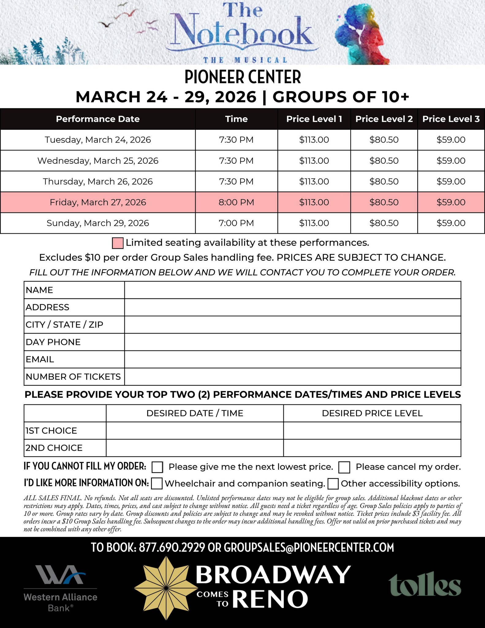The Notebook - Group Order Form by pioneercenterreno - Issuu