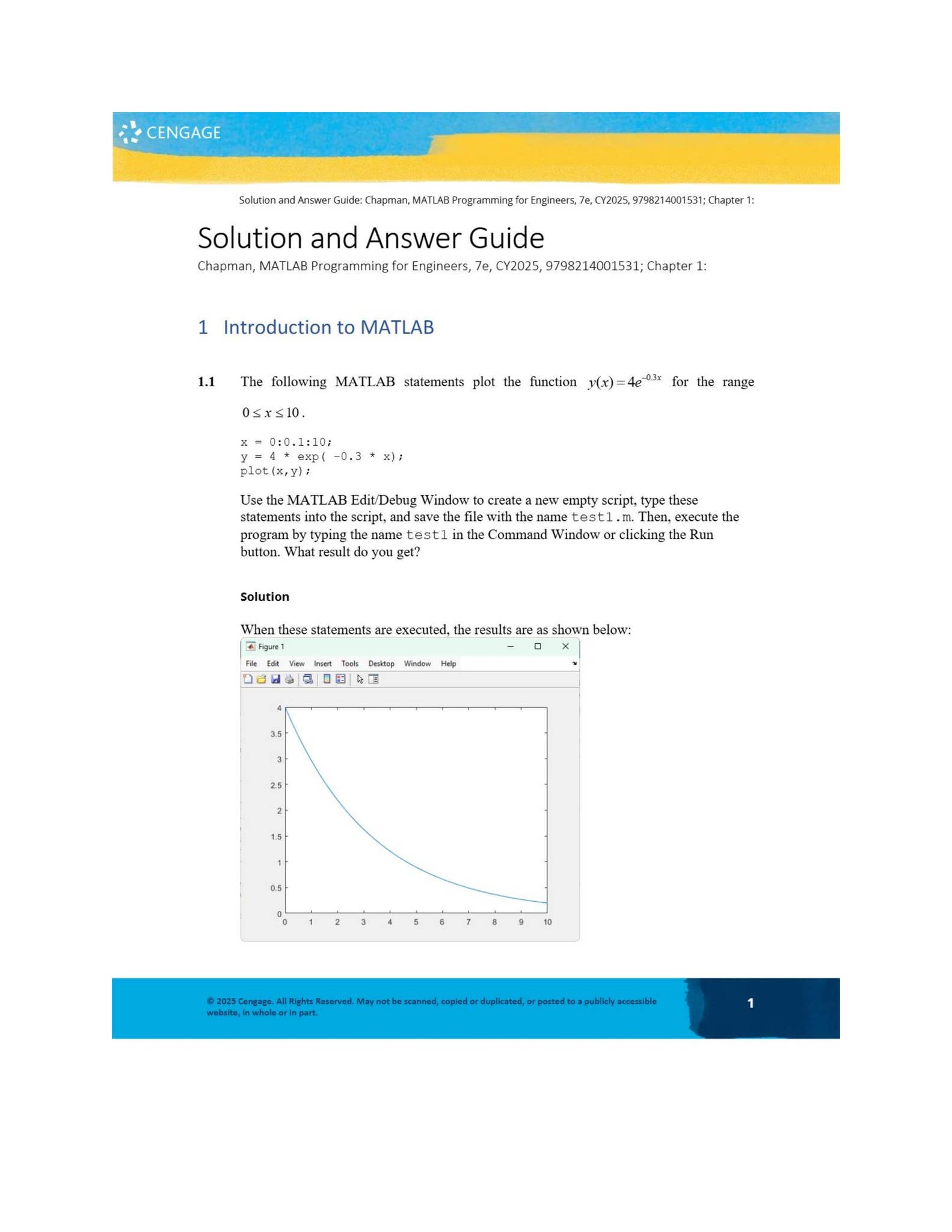 Solution Manual For MATLAB Programming for Engineers 7th Edition by 2025 by Stephen J. Chapman ...