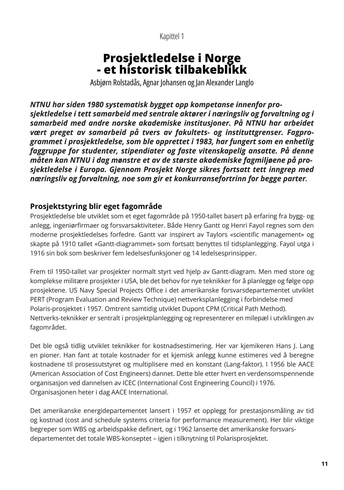 1-Prosjektledelse i Norge - et historisk tilbakeblikk by skipnes-as - Issuu