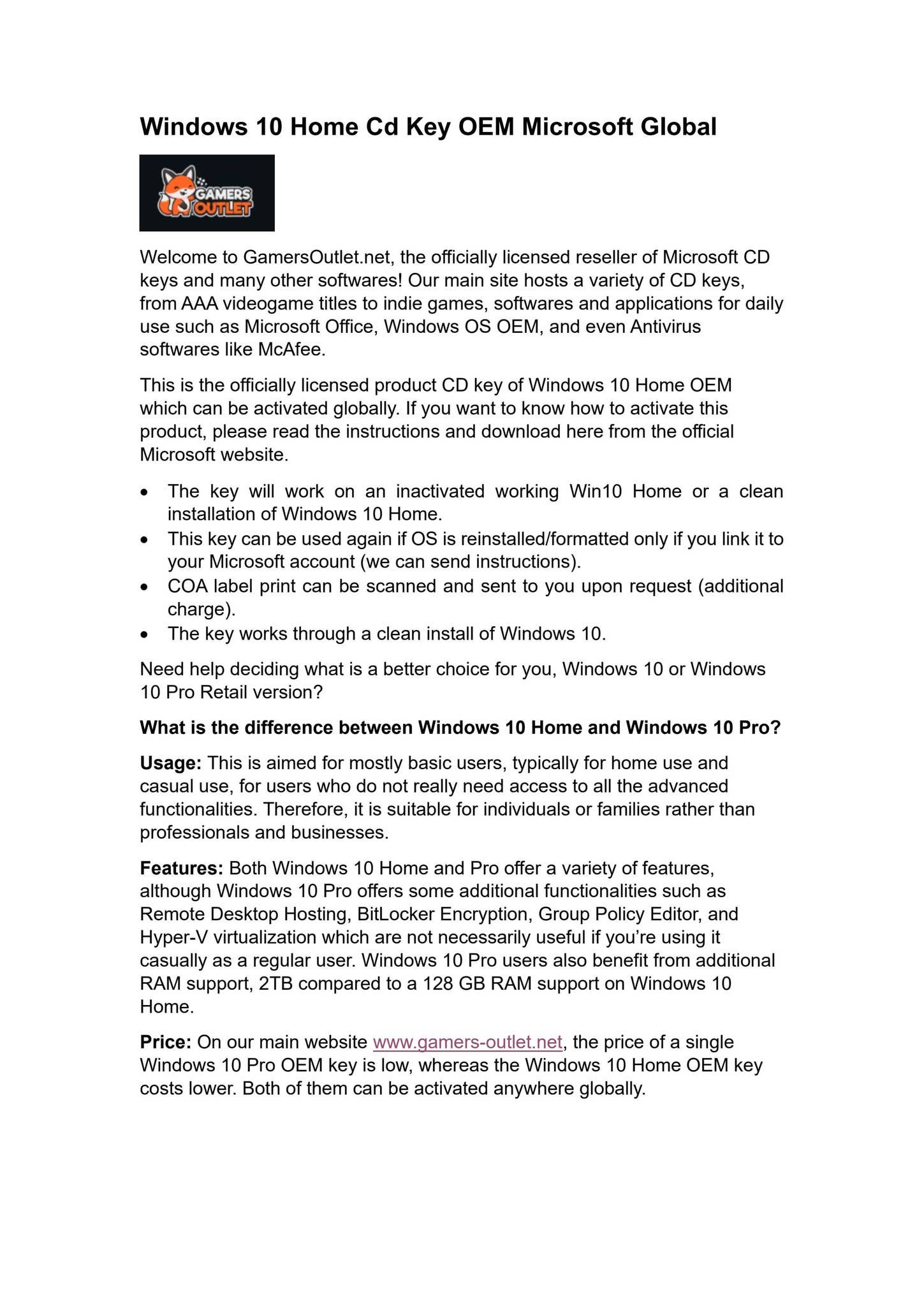 Windows 10 Home Cd Key OEM Microsoft Global by winoseom1 - Issuu