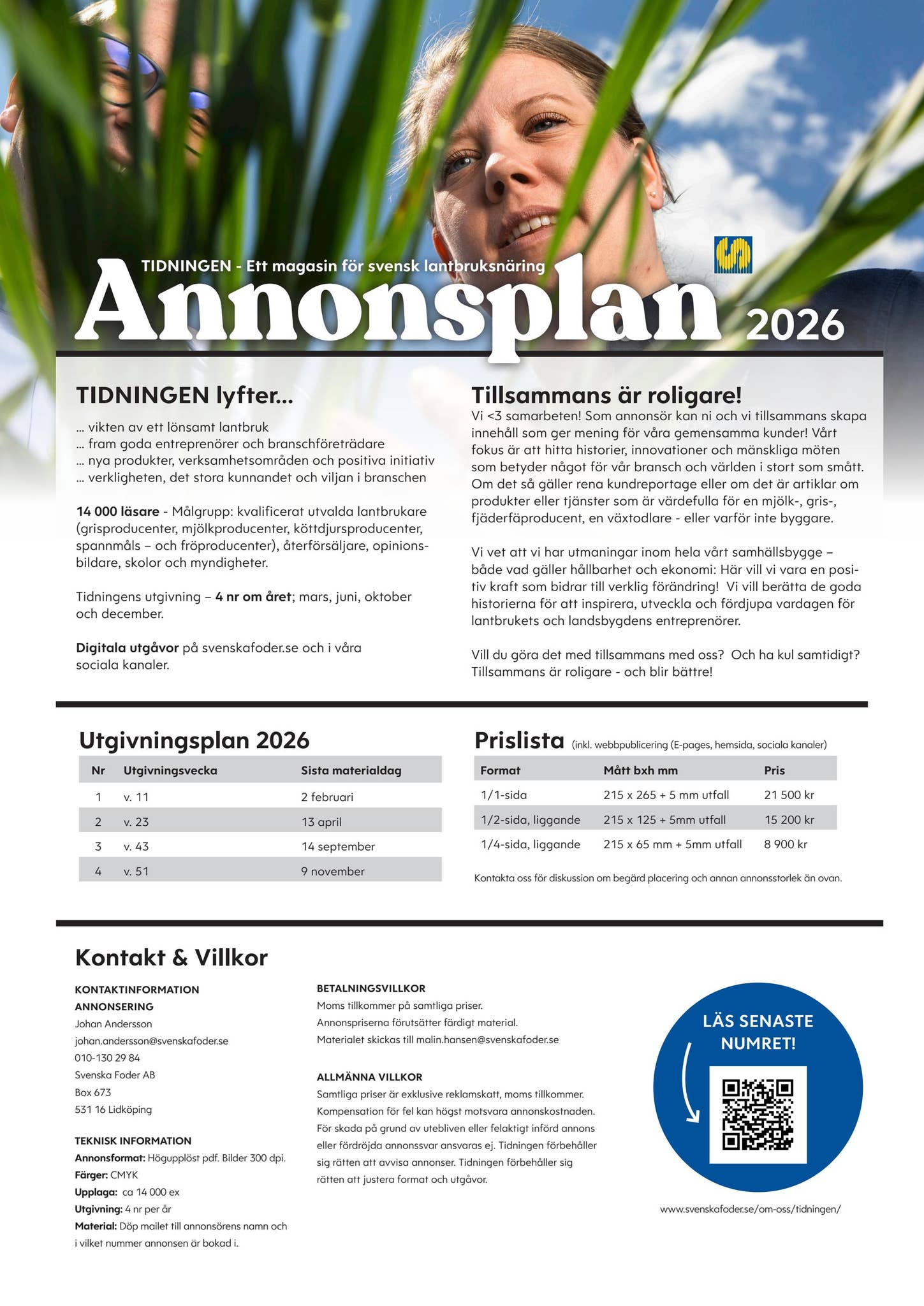 Svenska_Foder_Tidningen_annonsplan_2026 by Svenska Foder AB - Issuu