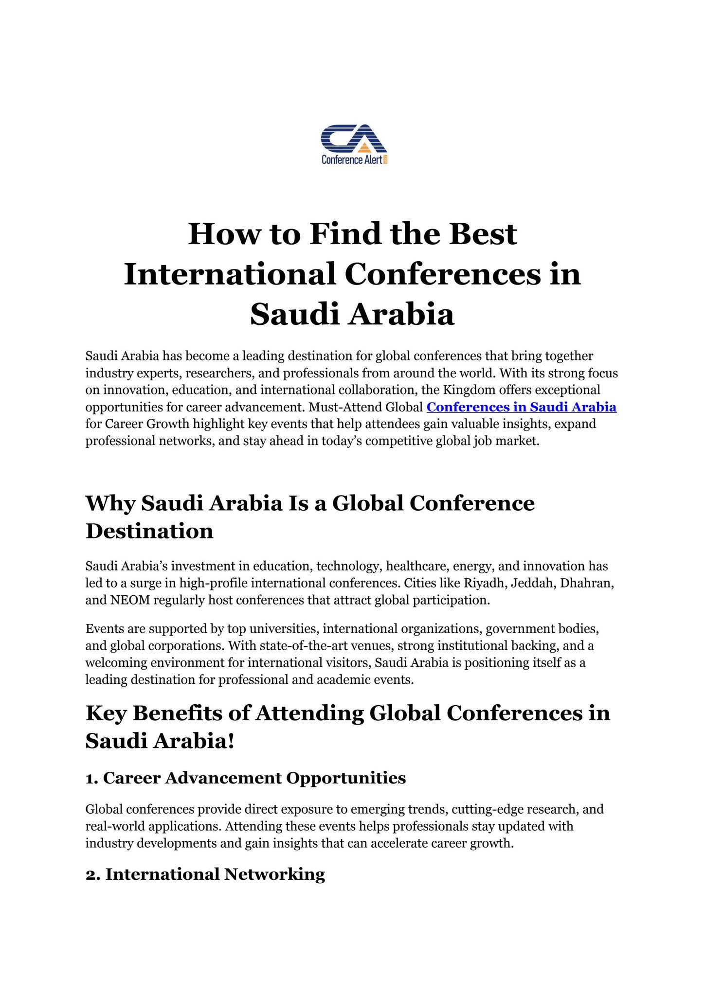 How to Find the Best International Conferences in Saudi Arabia by ...
