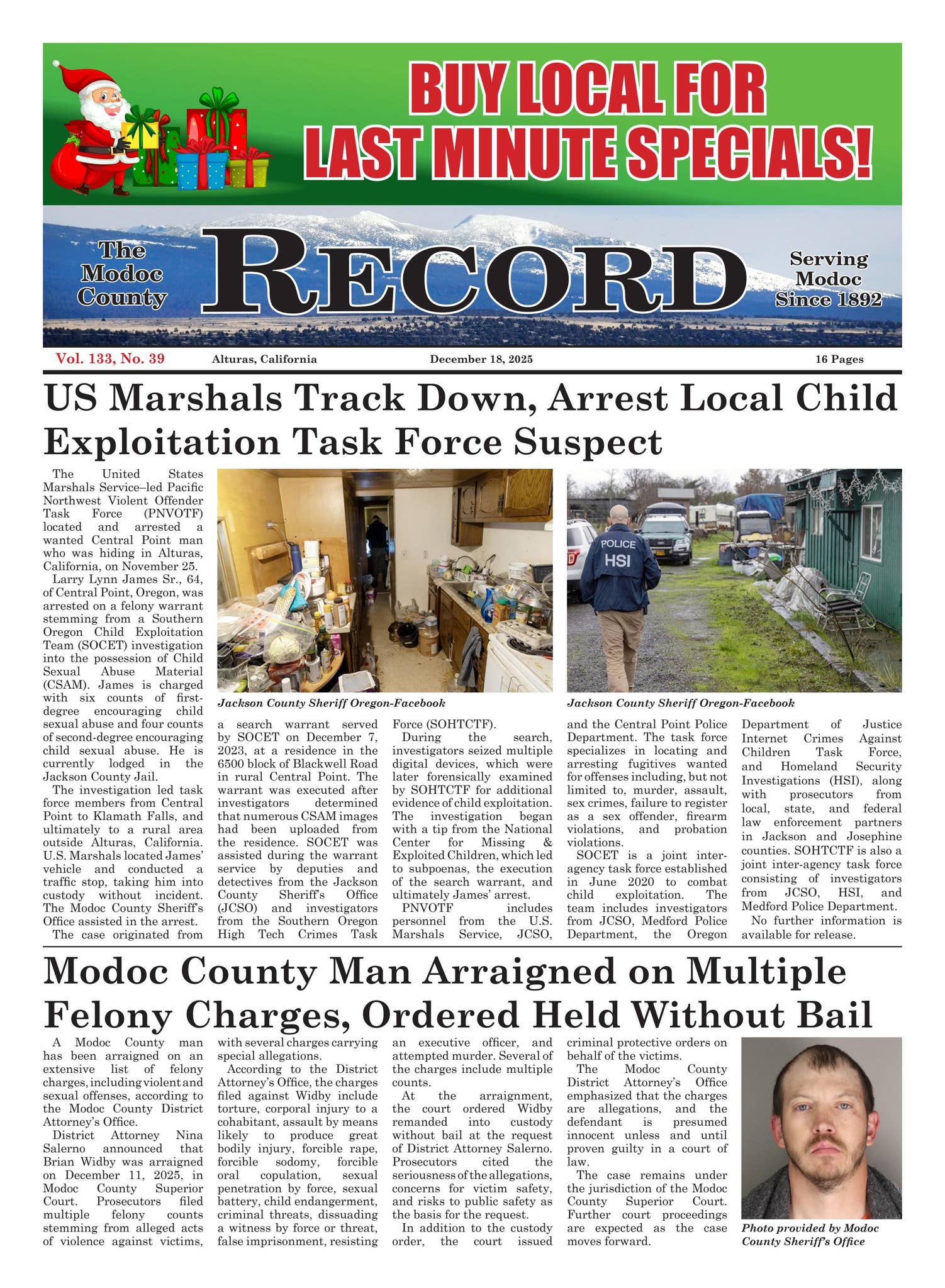 Modoc County Record - Dec 18, 2025 by Mirror Media Group/ Modoc Media ...