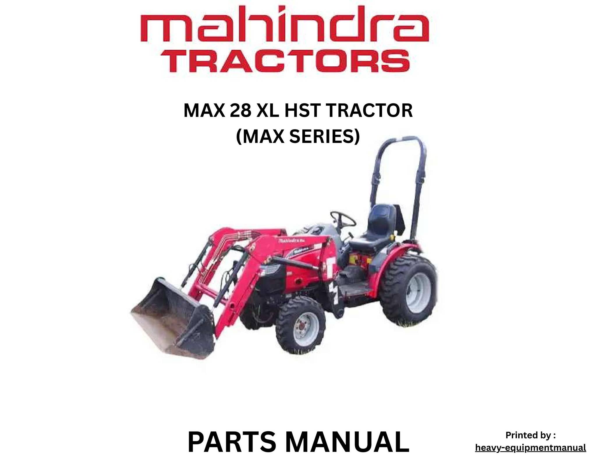 Parts Manual - Mahindra Max 28 XL HST Tractor by Heavy Equipment Manual ...
