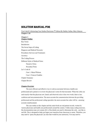 Solution Manual For You Code It! Abstracting Case Studies Practicum 4th ...