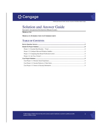 Solution Manual For Security Awareness 6th Edition by Mark Ciampa Module 1-6 by BrowseBest - Issuu