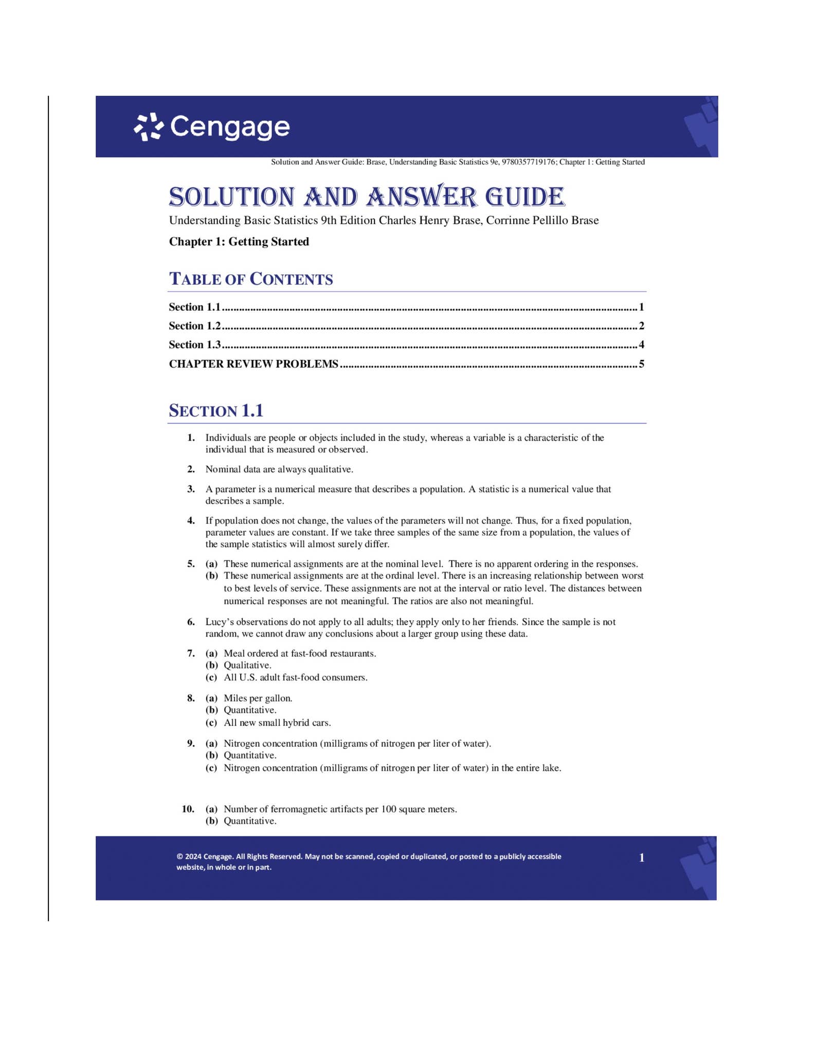 Solution Manual For Understanding Basic Statistics 9th Edition by ...