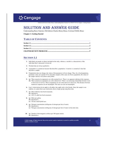 Solution Manual For Understanding Basic Statistics 9th Edition by ...
