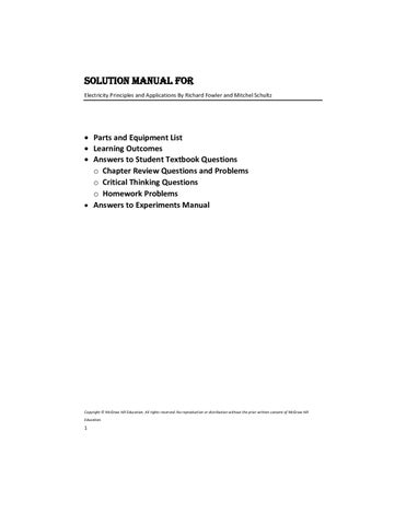 Solution Manual For Electricity Principles and Applications By Richard ...