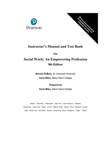 Test Bank For Social Work An Empowering Profession, 9th Edition by ...