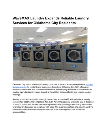 WaveMAX Laundry Expands Reliable Laundry Services for Oklahoma City ...
