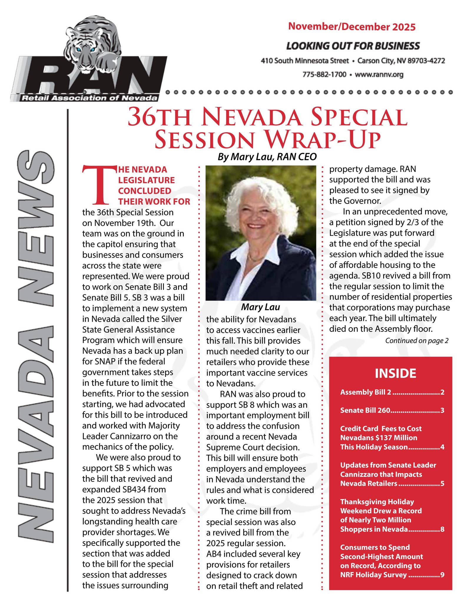 RAN Nov_Dec Newsletter 2025 by Retail Association of Nevada - Issuu