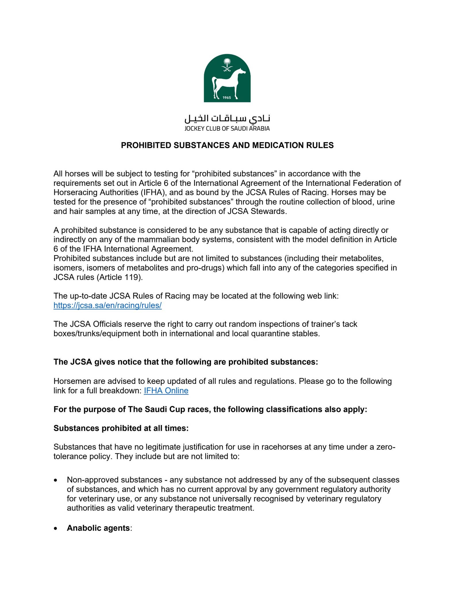 JCSA 2026 - Medication, Testing & Safety by equestrian-jcsa - Issuu