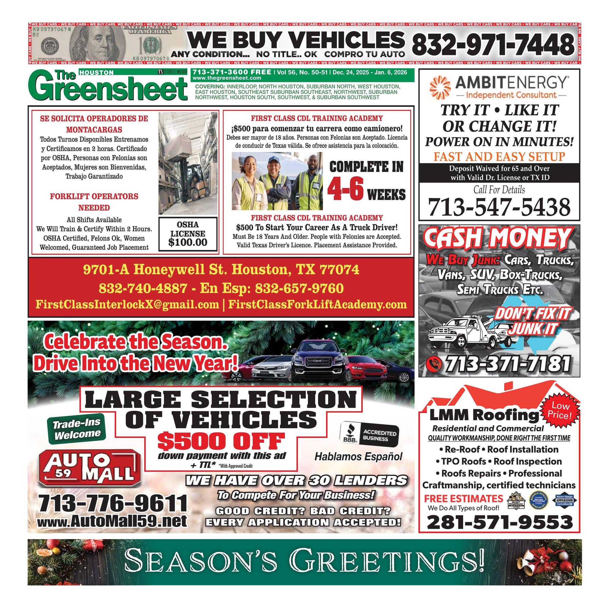 The 12-24-2025 Edition of The Greensheet Houston by Street Media - Issuu