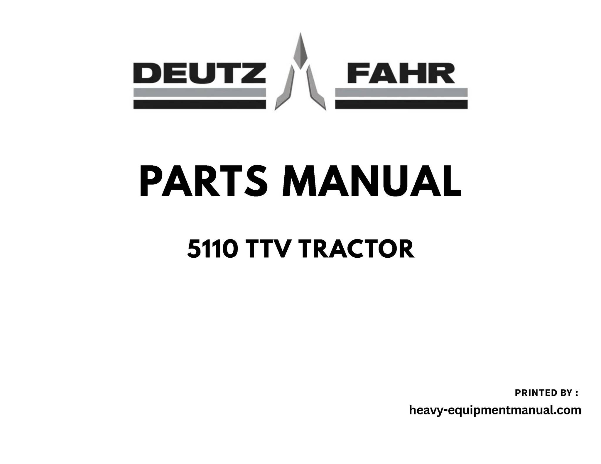 Parts Manual - Deutz Fahr 5110 TTV Tractor by Heavy Equipment Manual ...