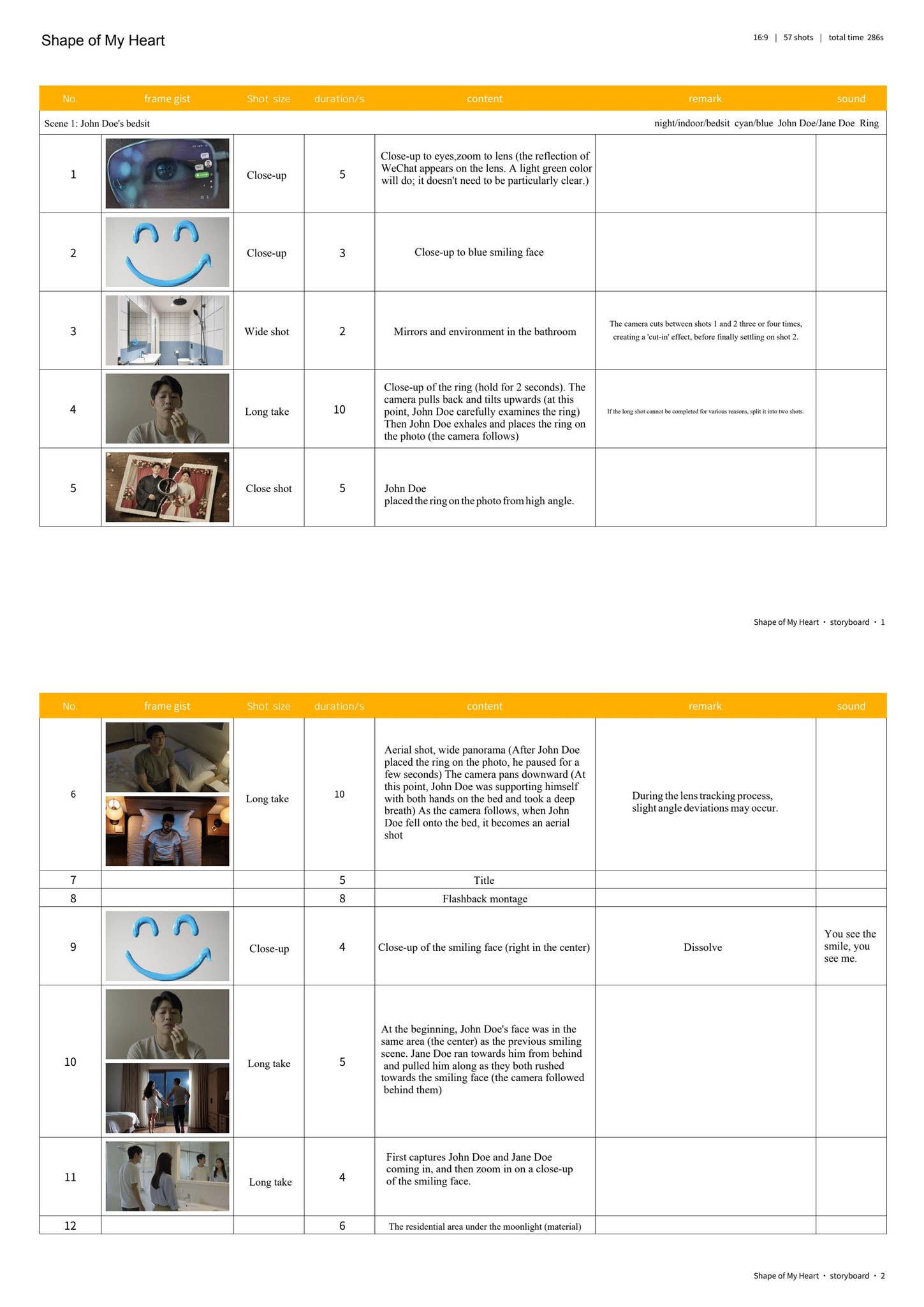 Shape of My Heart Storyboard by 余启铭（toowhite） - Issuu
