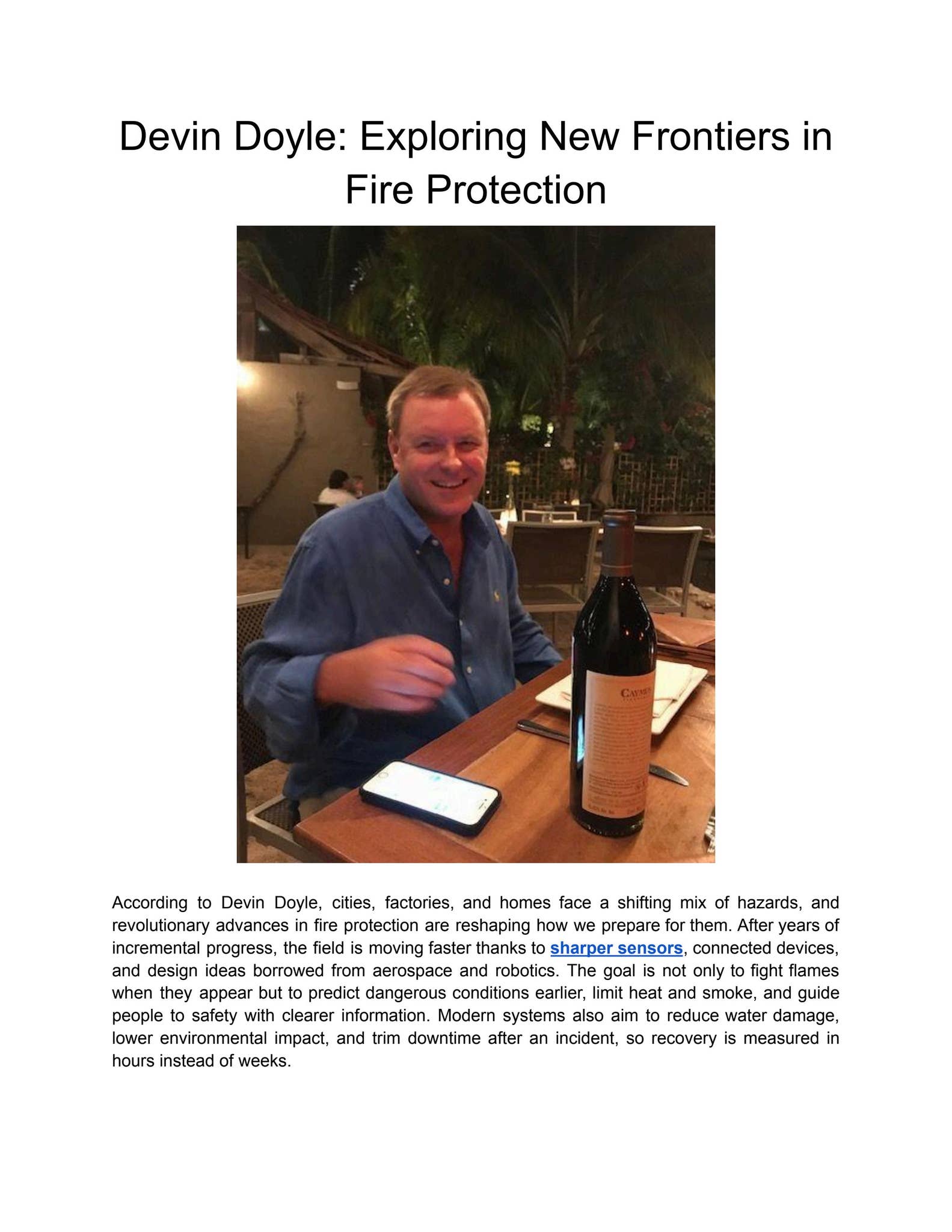 Devin Doyle: Exploring New Frontiers in Fire Protection by Devin Doyle ...