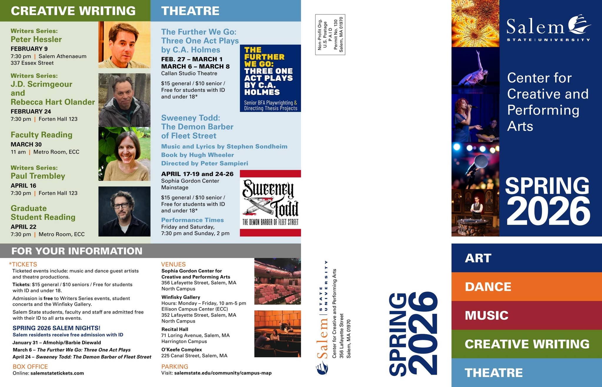 Spring 26 Arts Calendar Brochure by Salem State University - Issuu
