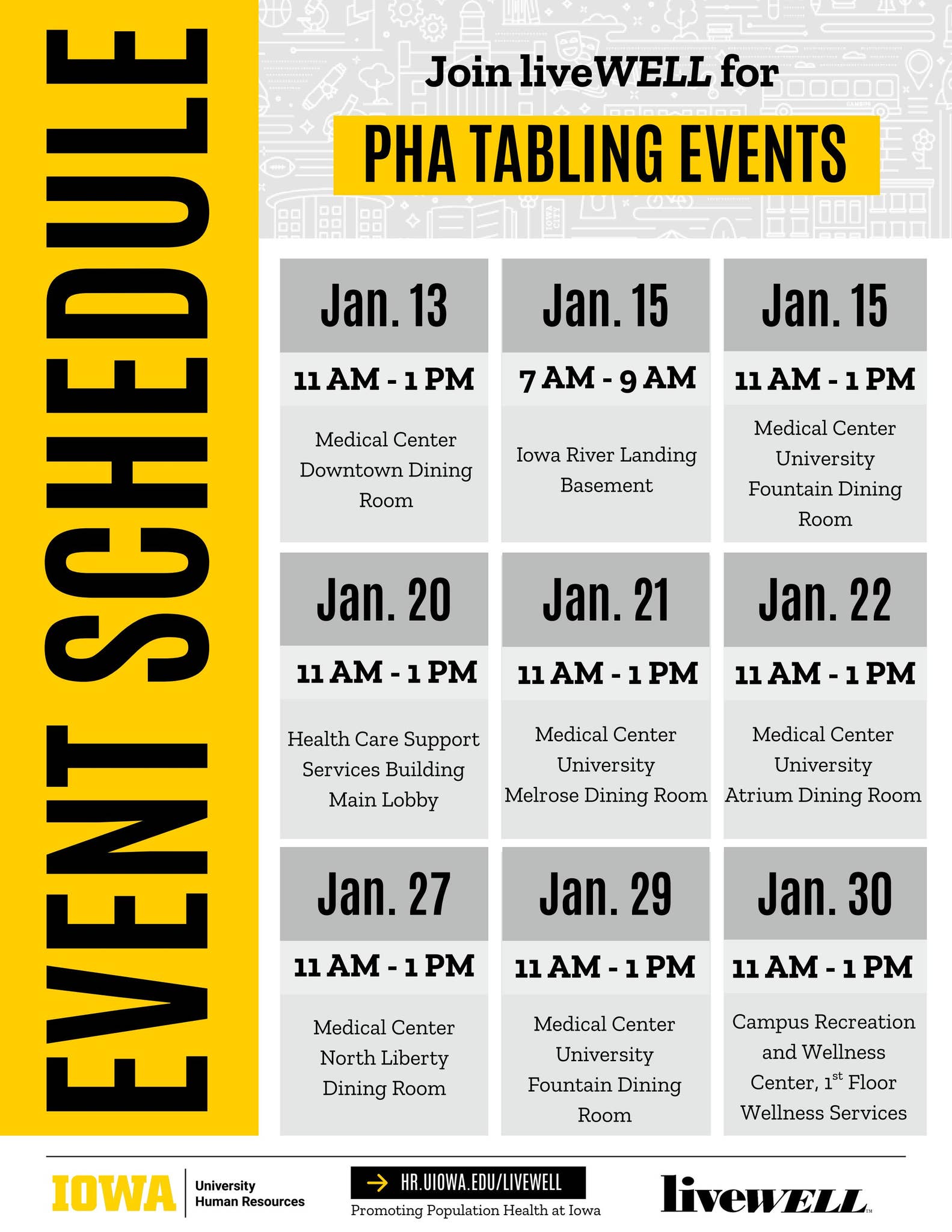 2026 liveWELL PHA Tabling Event Schedule by liveWELL program at ...