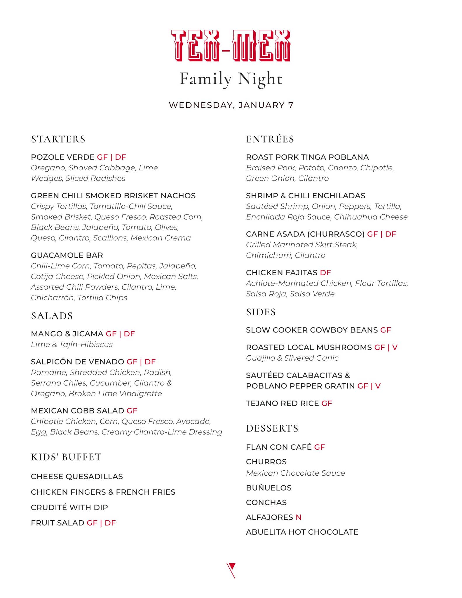 IW Tex-Mex Family Night Menu 01.07.26 by Isleworth Golf & CC - Issuu