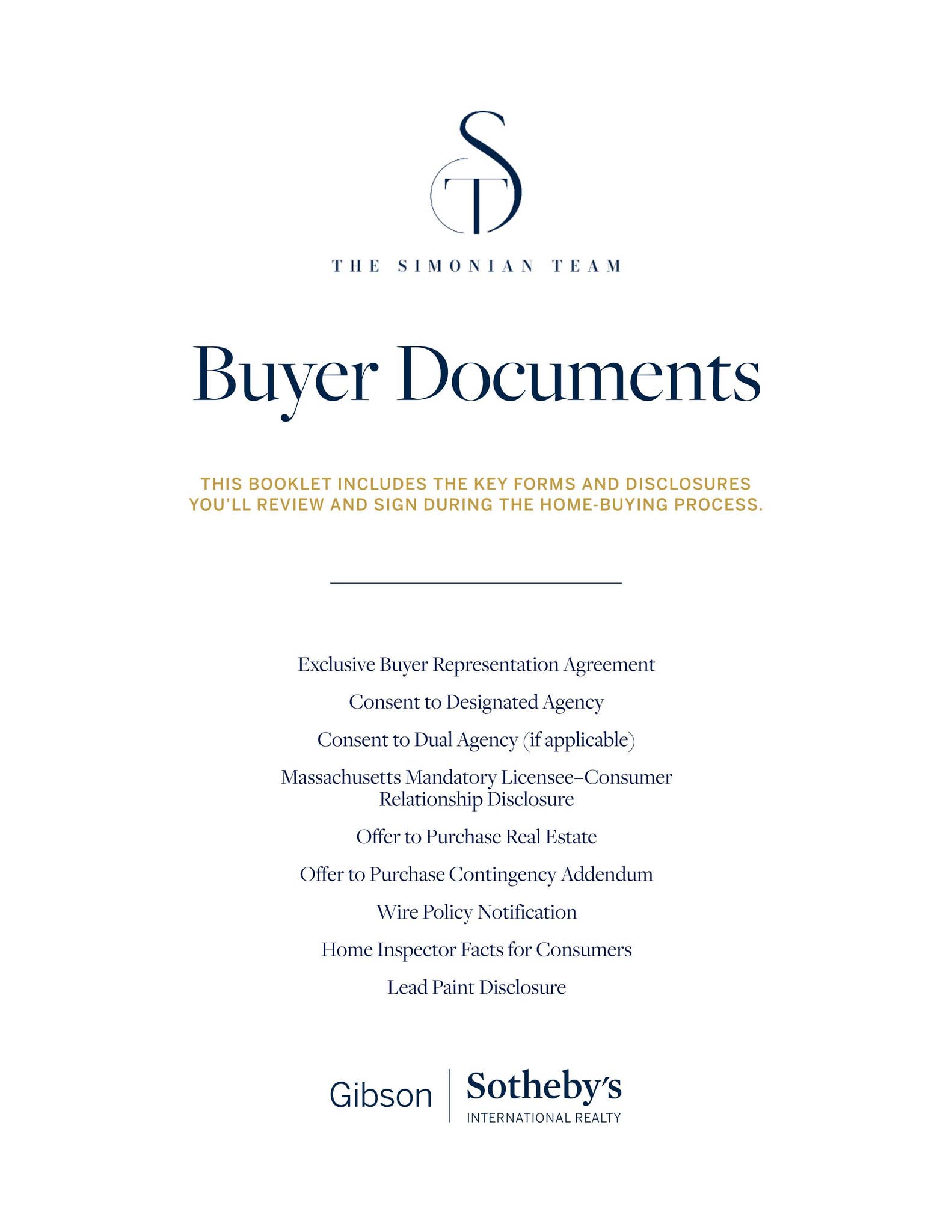 Buyer Documents | The Simonian Team by Gibson Sotheby's International ...