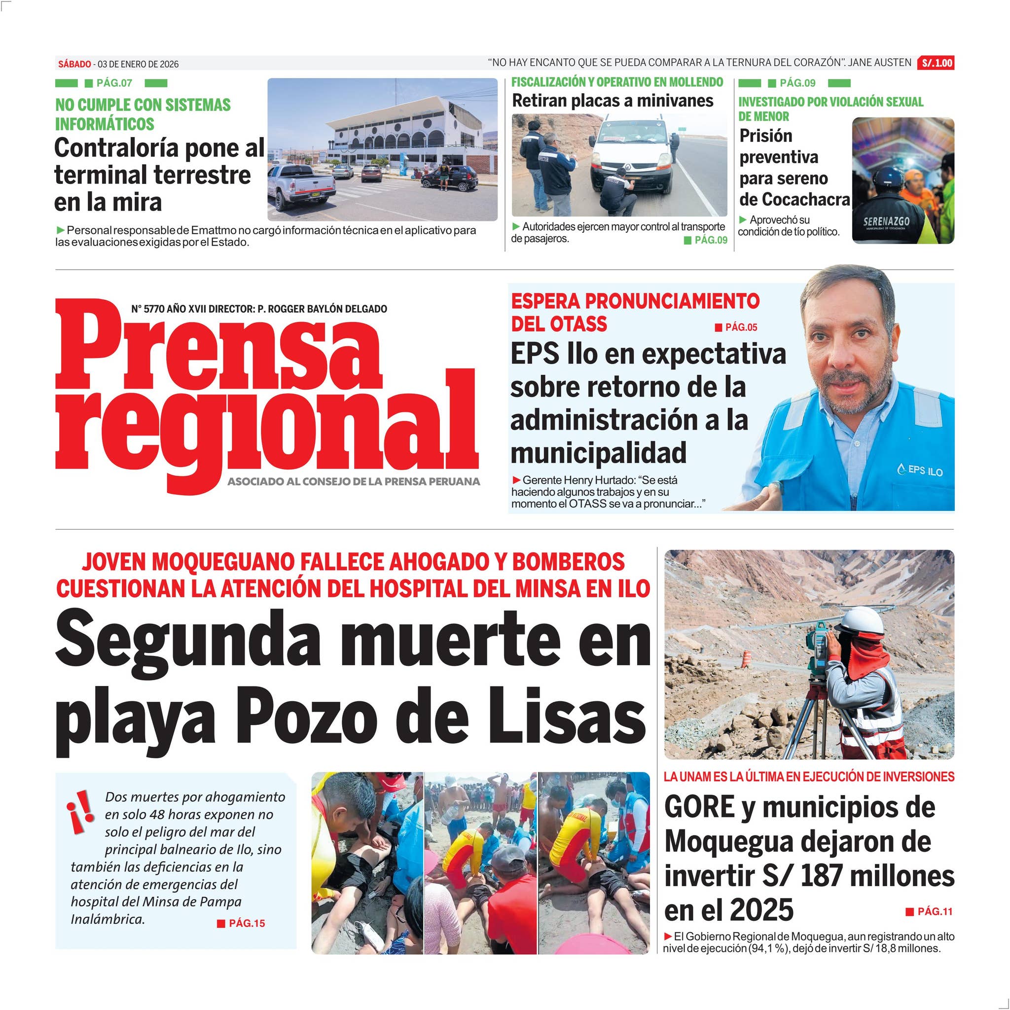 La Prensa Regional - Sábado 03 de enero de 2026 by Diario La Prensa ...