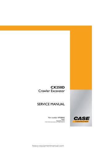 Service Manual - Case CX250D Crawler Excavator 47928442 by Heavy ...