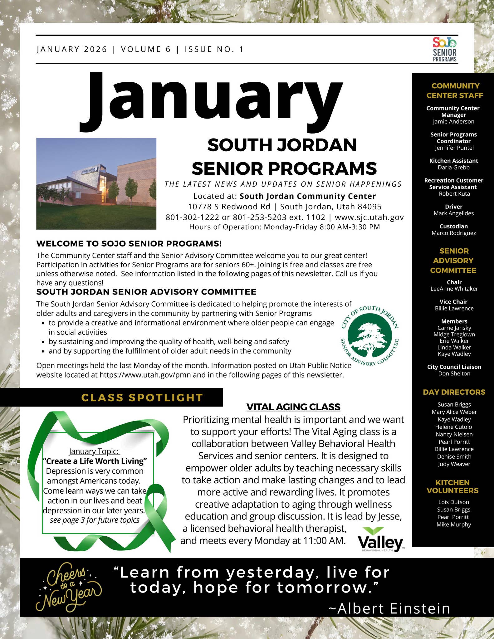 Senior Programs Newsletter - January 2026 by South Jordan City - Issuu