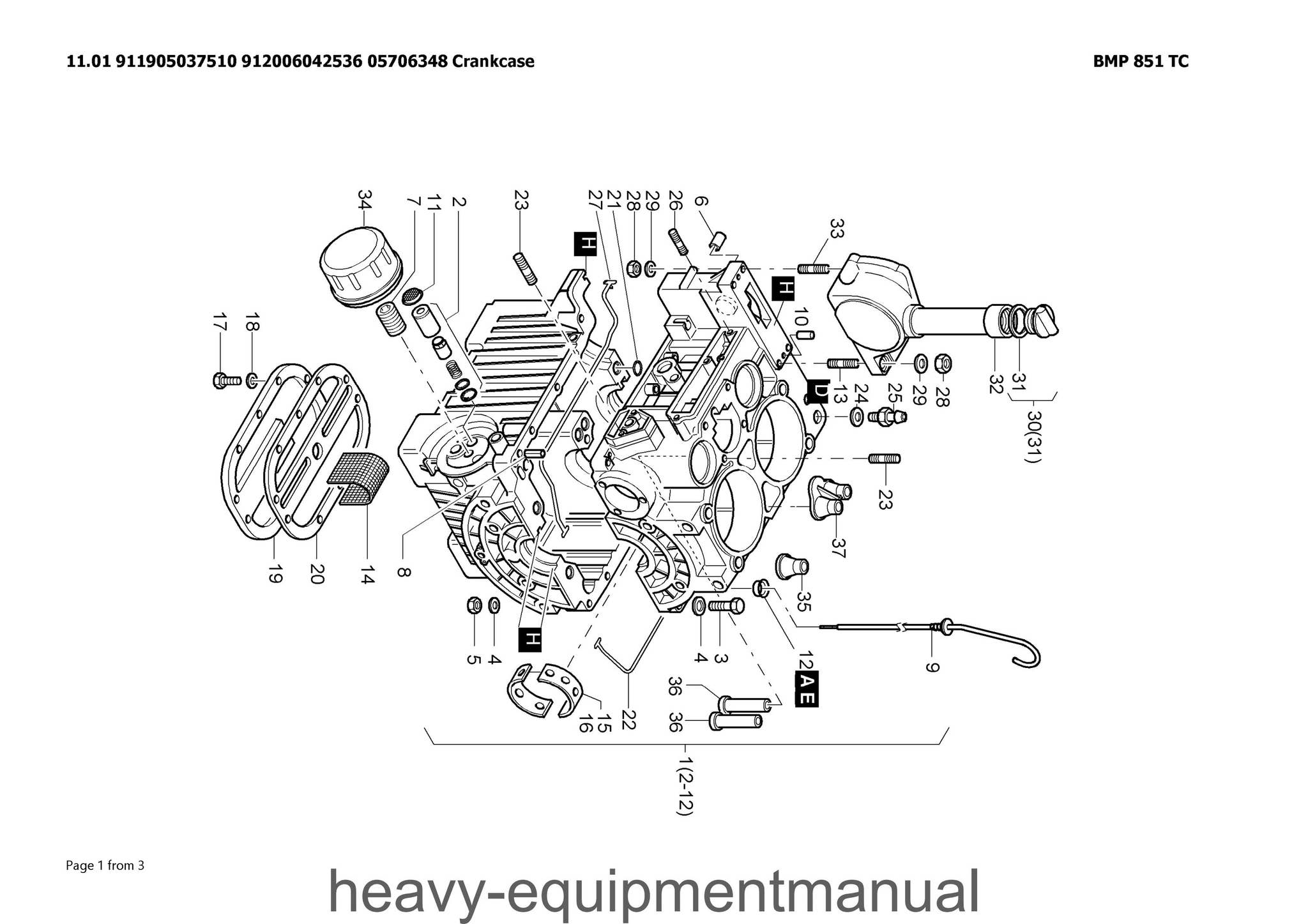 Parts Manual - Bomag BMP 851 Trench Compactor 101720051001 ...