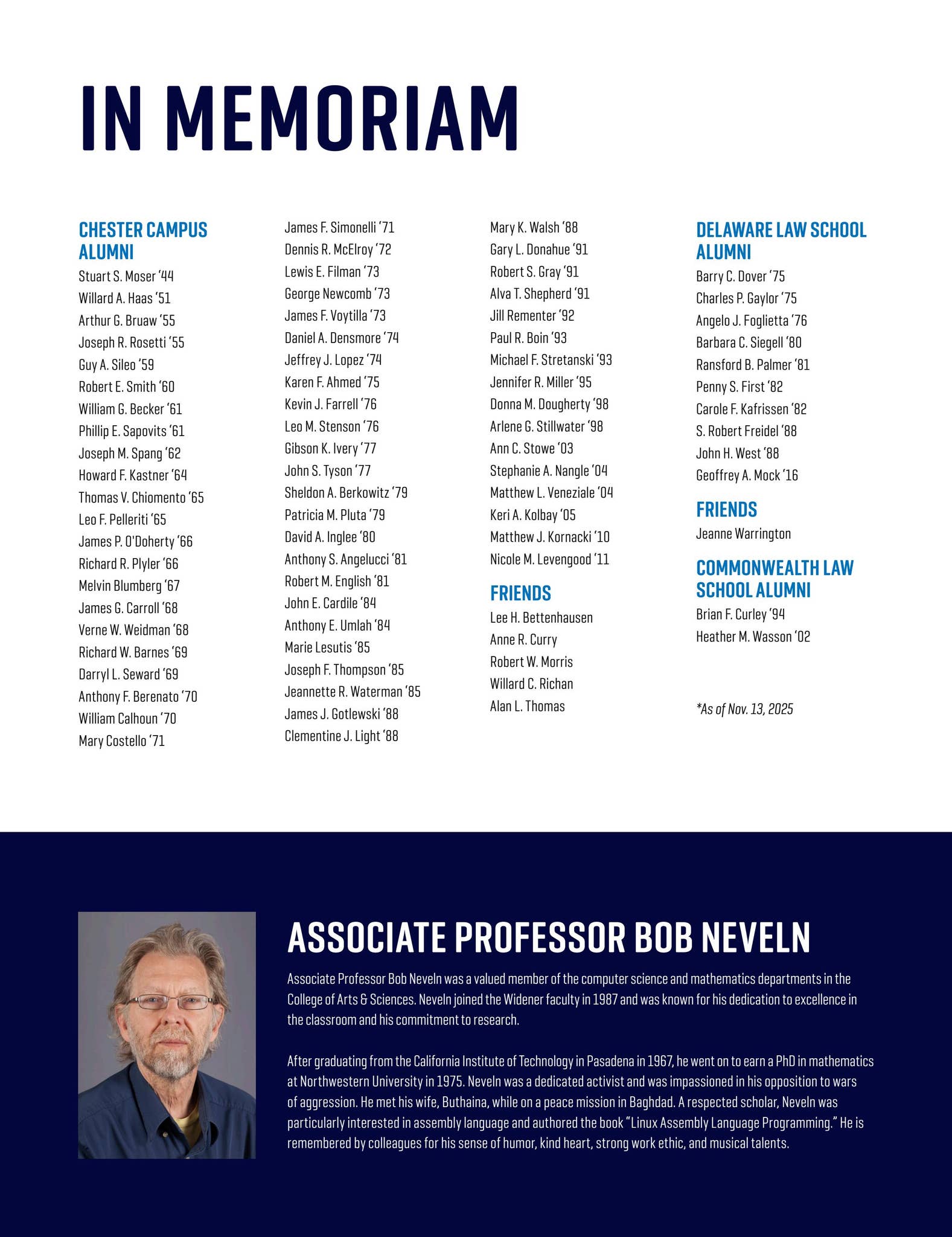 WU Magazine Fall 2025 Class Notes by Widener University - Issuu