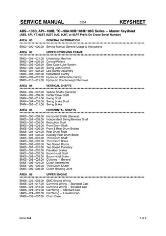Service Manual - Link Belt TC-108B Crane Pdf by Heavy Equipment Manual ...