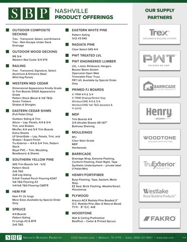SBP Branch Line Card - Nashville by Specialty Building Products - Issuu