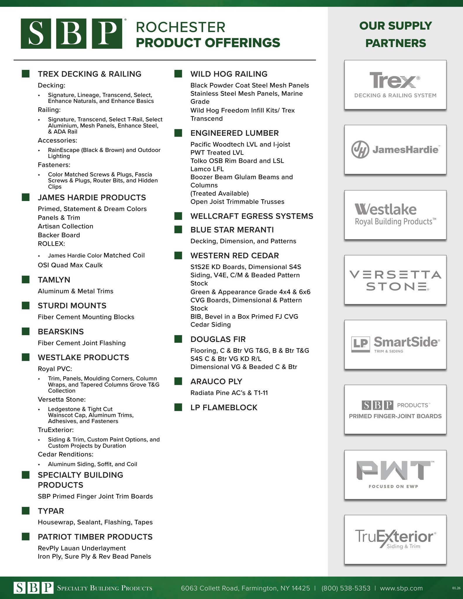 SBP Branch Line Card - Rochester by Specialty Building Products - Issuu