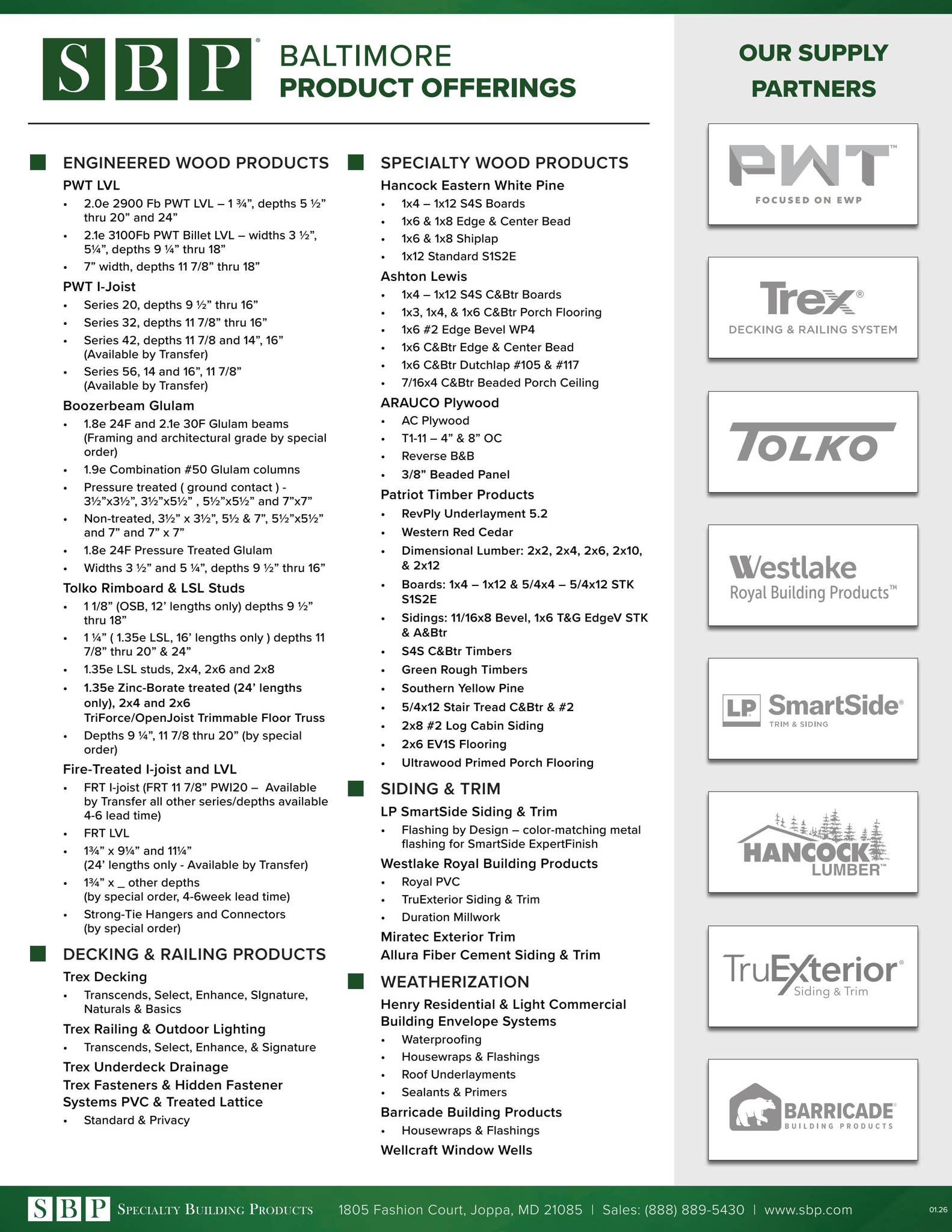 SBP Branch Line Card - Baltimore by Specialty Building Products - Issuu