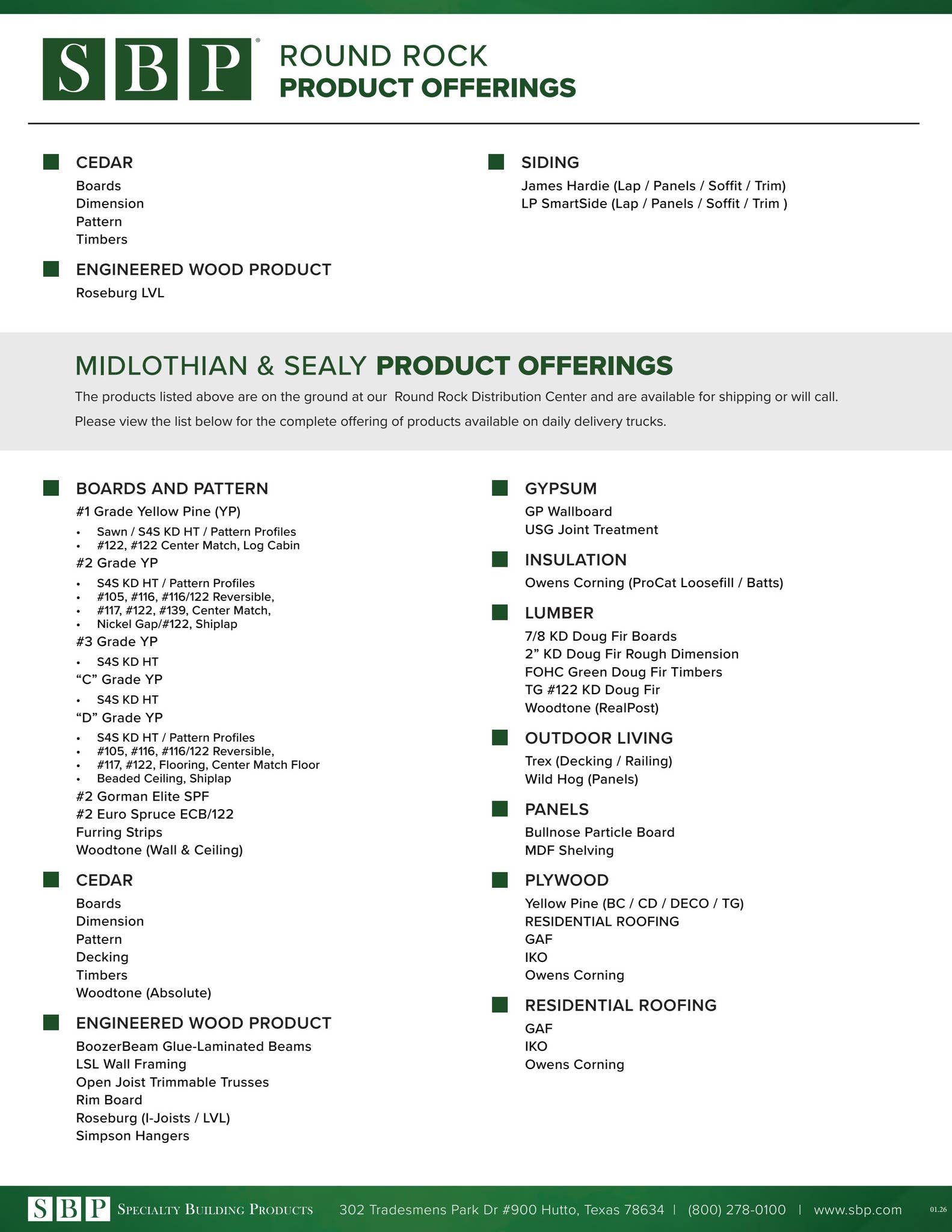 SBP Branch Line Card - Round Rock by Specialty Building Products - Issuu