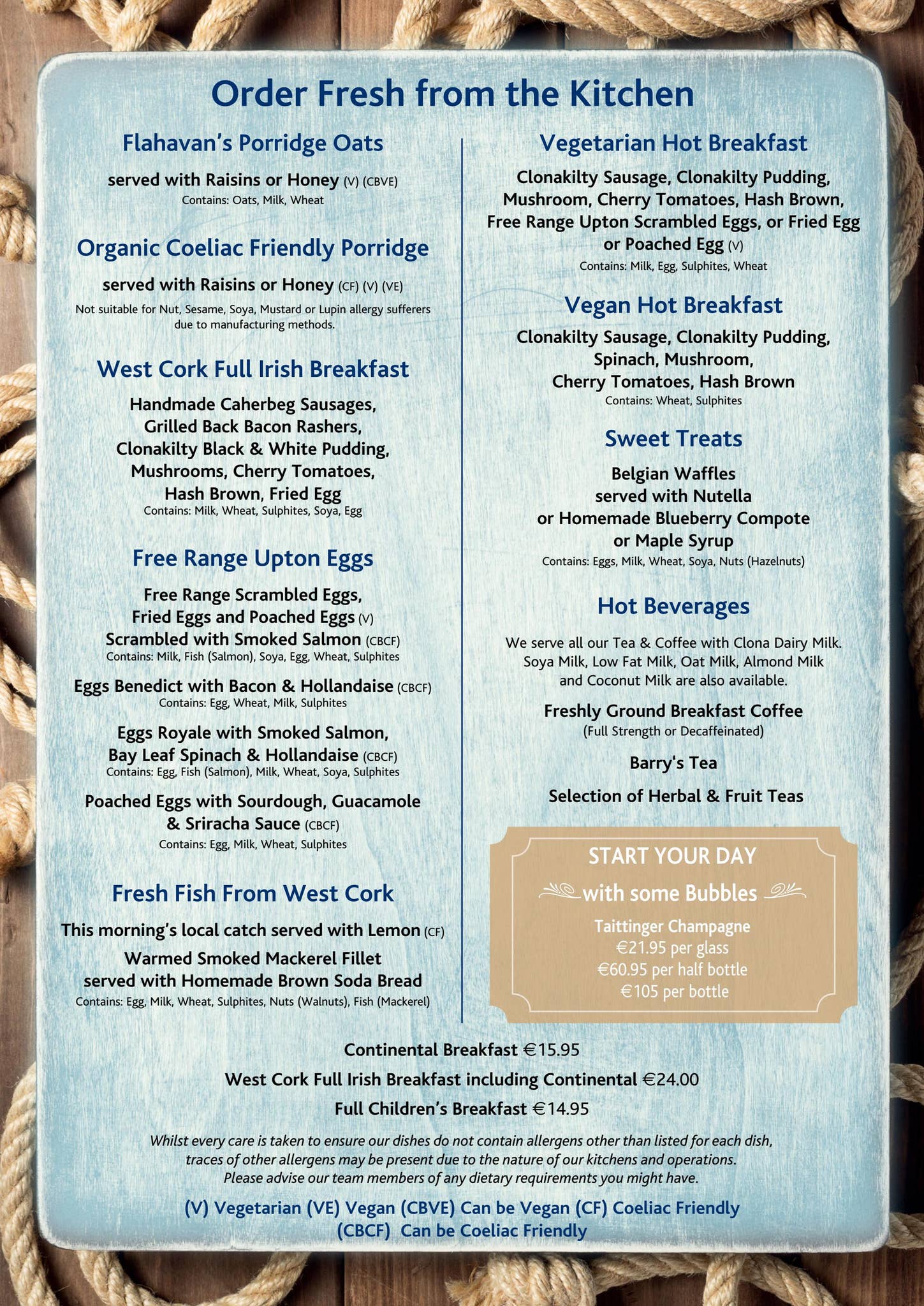 Gulfstream Breakfast Menu by Inchydoney Island - Issuu