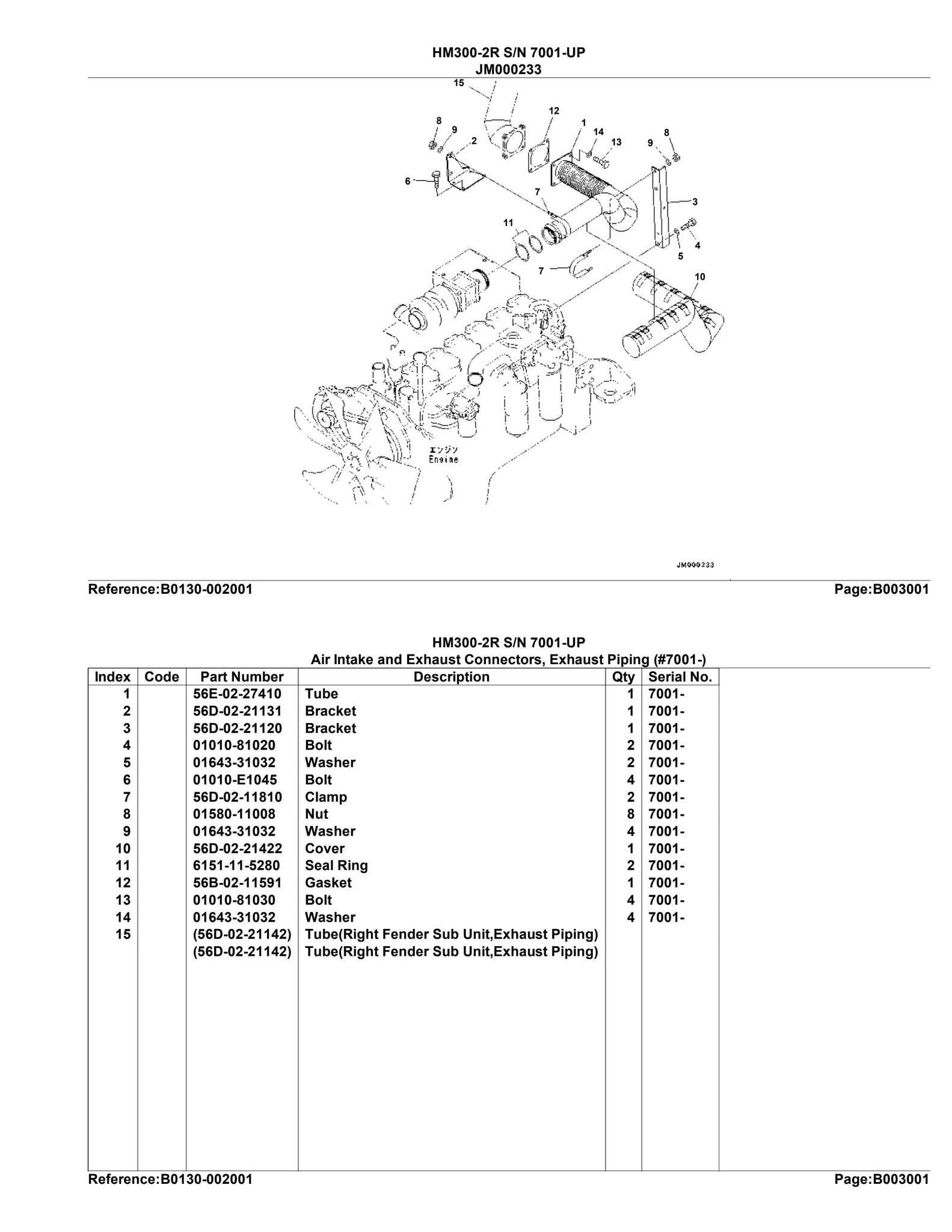 PARTS MANUAL - KOMATSU HM300-2R (JPN) DUMP TRUCK SN 7001-UP by Heavy ...