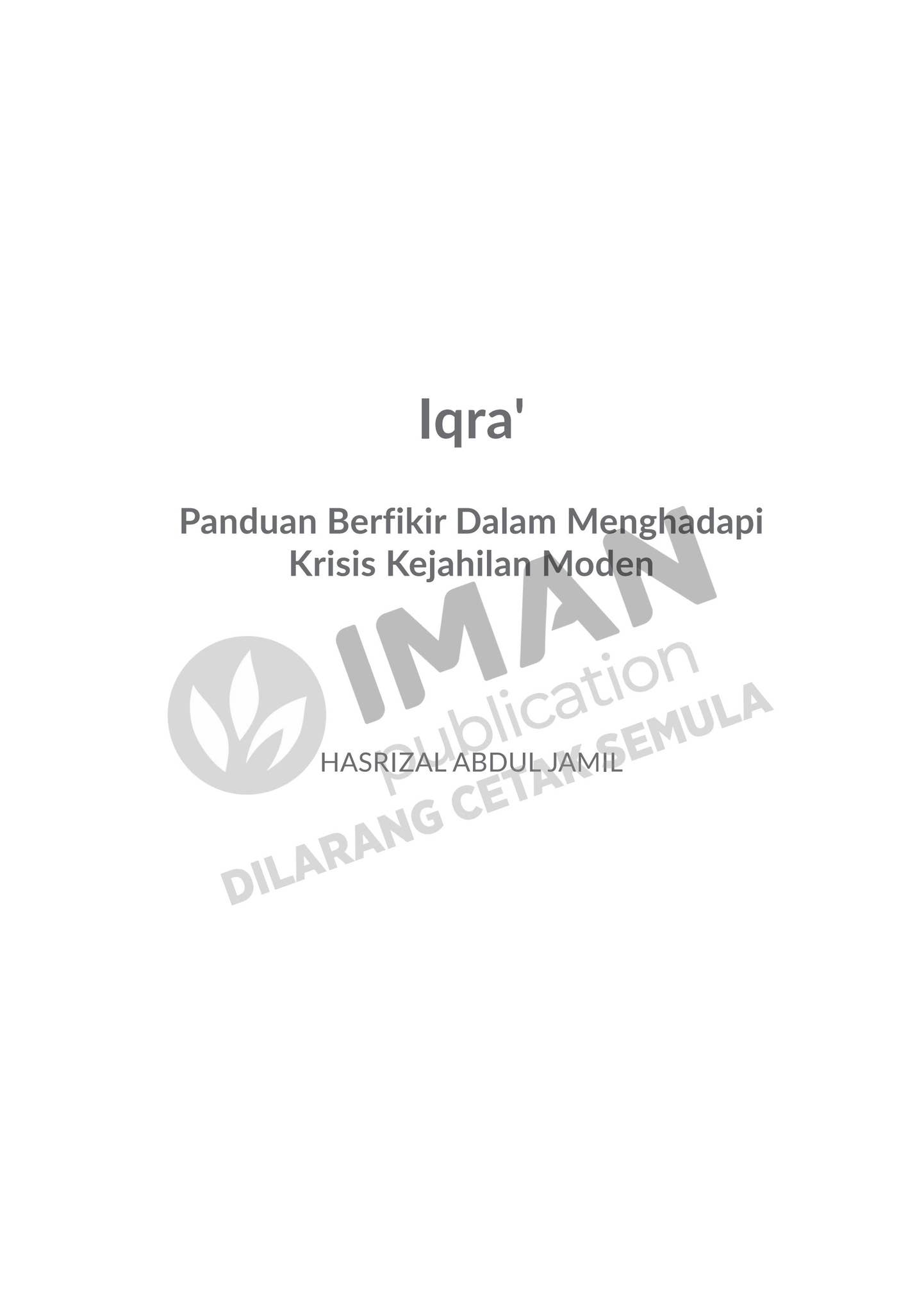 Bab Contoh Iqra oleh Hasrizal Abd Jamil by imanpublication - Issuu