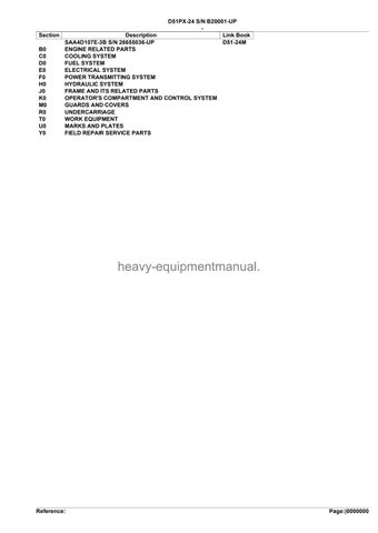 Parts Manual - Komatsu D51PX-24 (US) Bulldozer Sn B20001-UP by Heavy ...