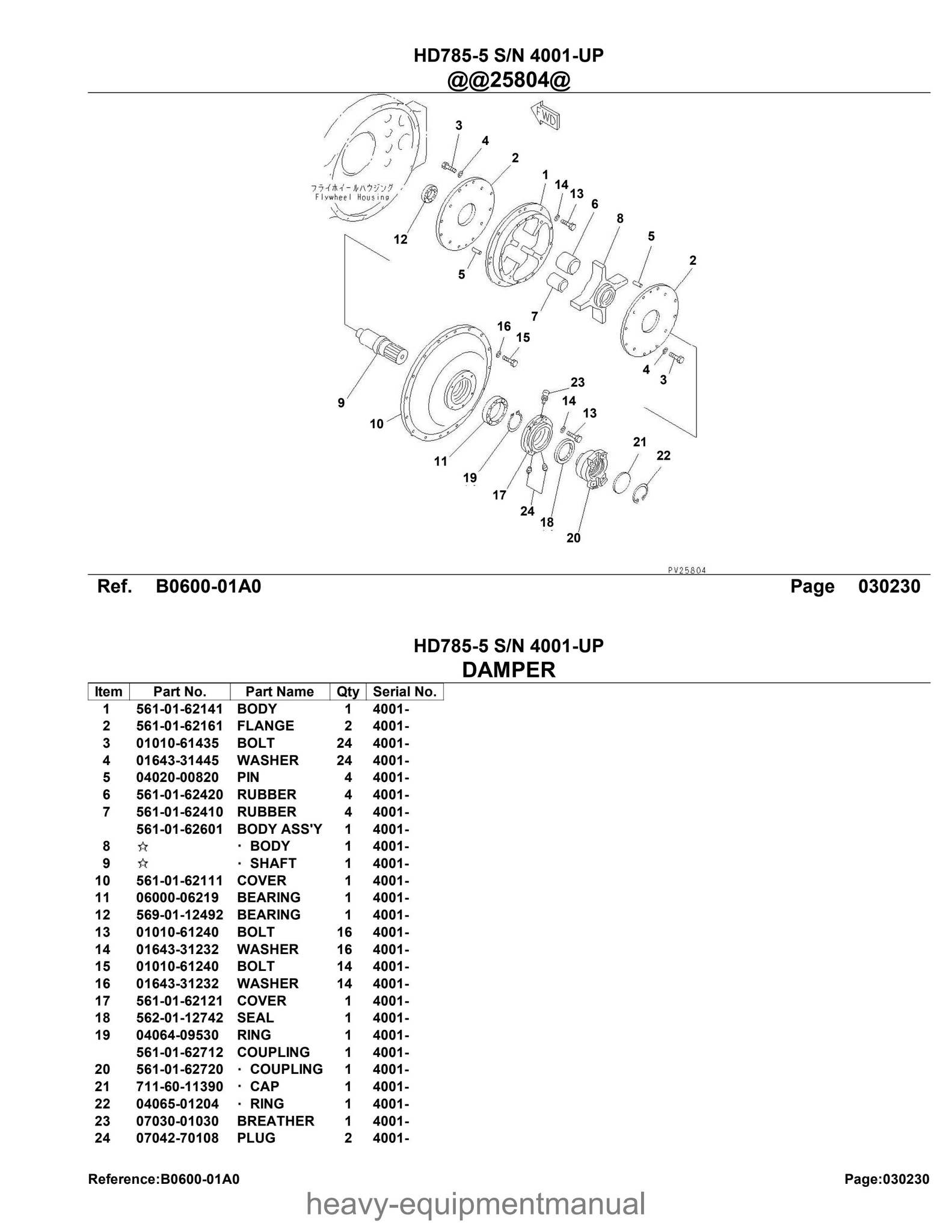 Parts Manual - Komatsu HD785-5 (US) Rigid Dump Truck Sn 4001-UP by ...