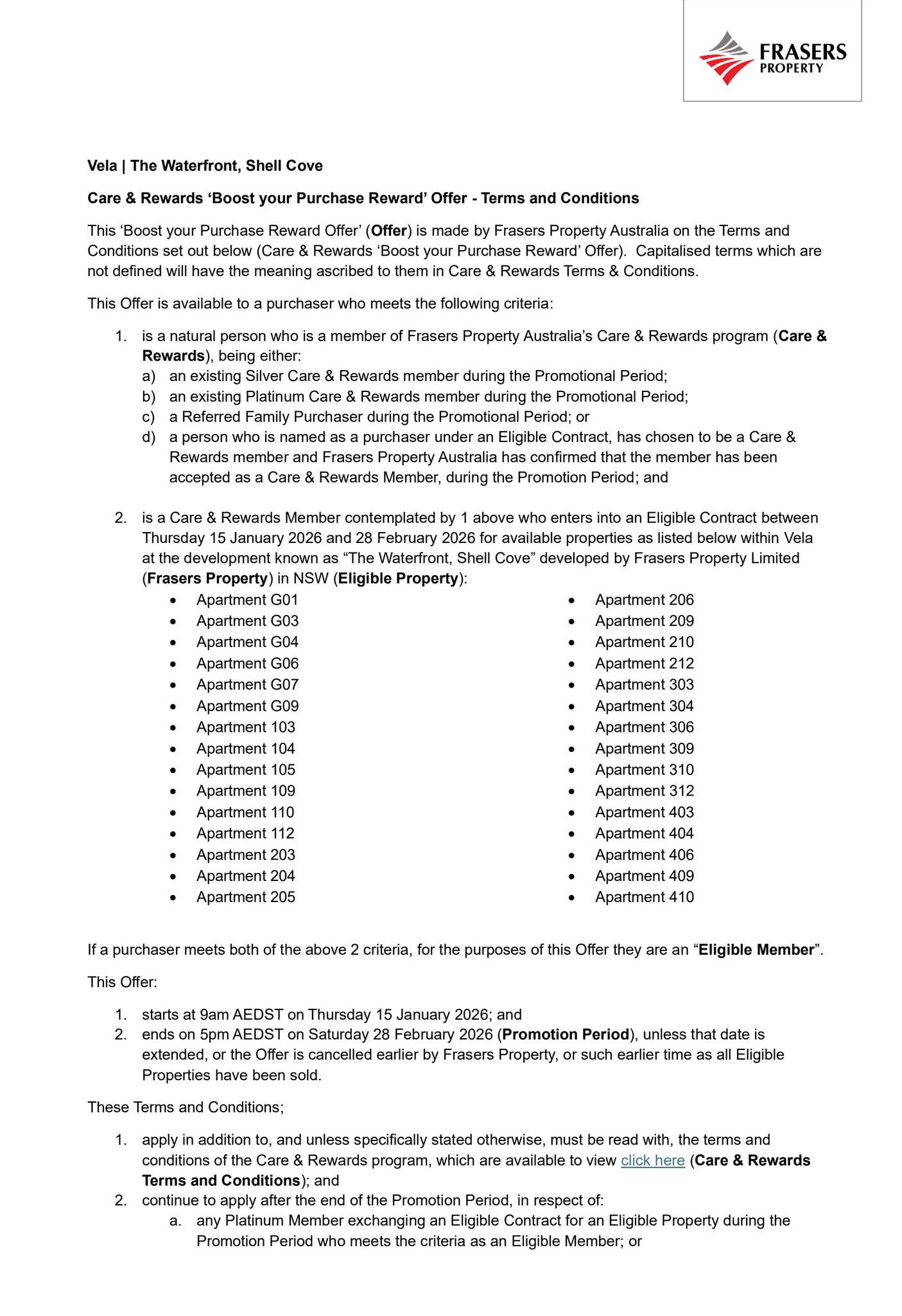 Vela - C&R Boost Your Purchase Reward - T&Cs_13.01.2026 by Frasers ...