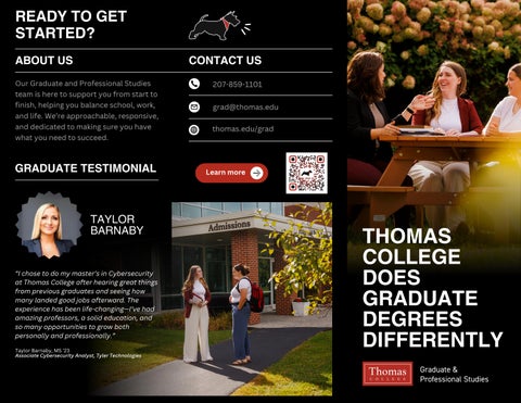 Graduate & Professional Studies Trifold 2025-26 by Thomas College - Issuu