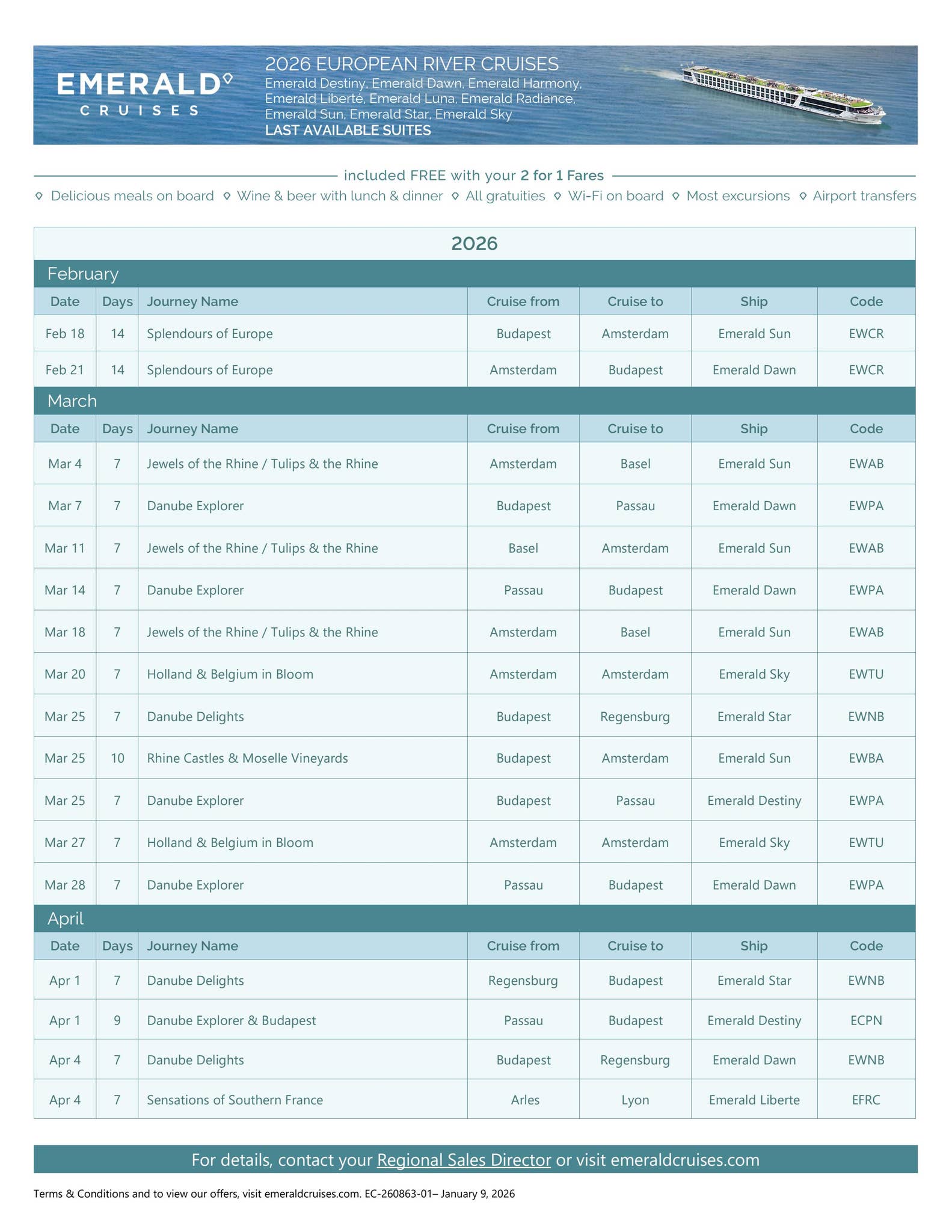 Emerald Cruises - 2026 European River Availability Flyer by Scenic ...
