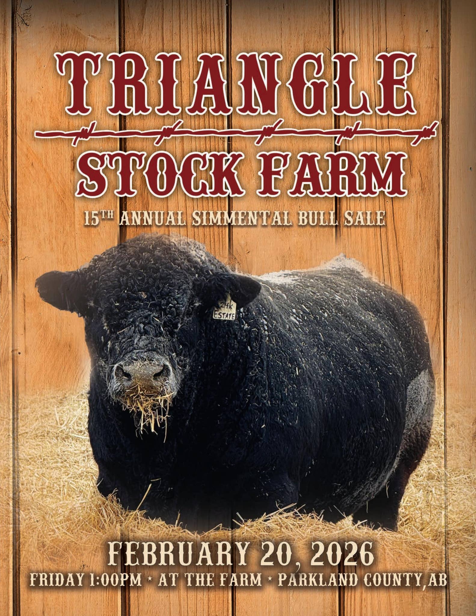 Triangle Stock Farms 15th Annual Bull and Female Sale 2026 - Parkland ...