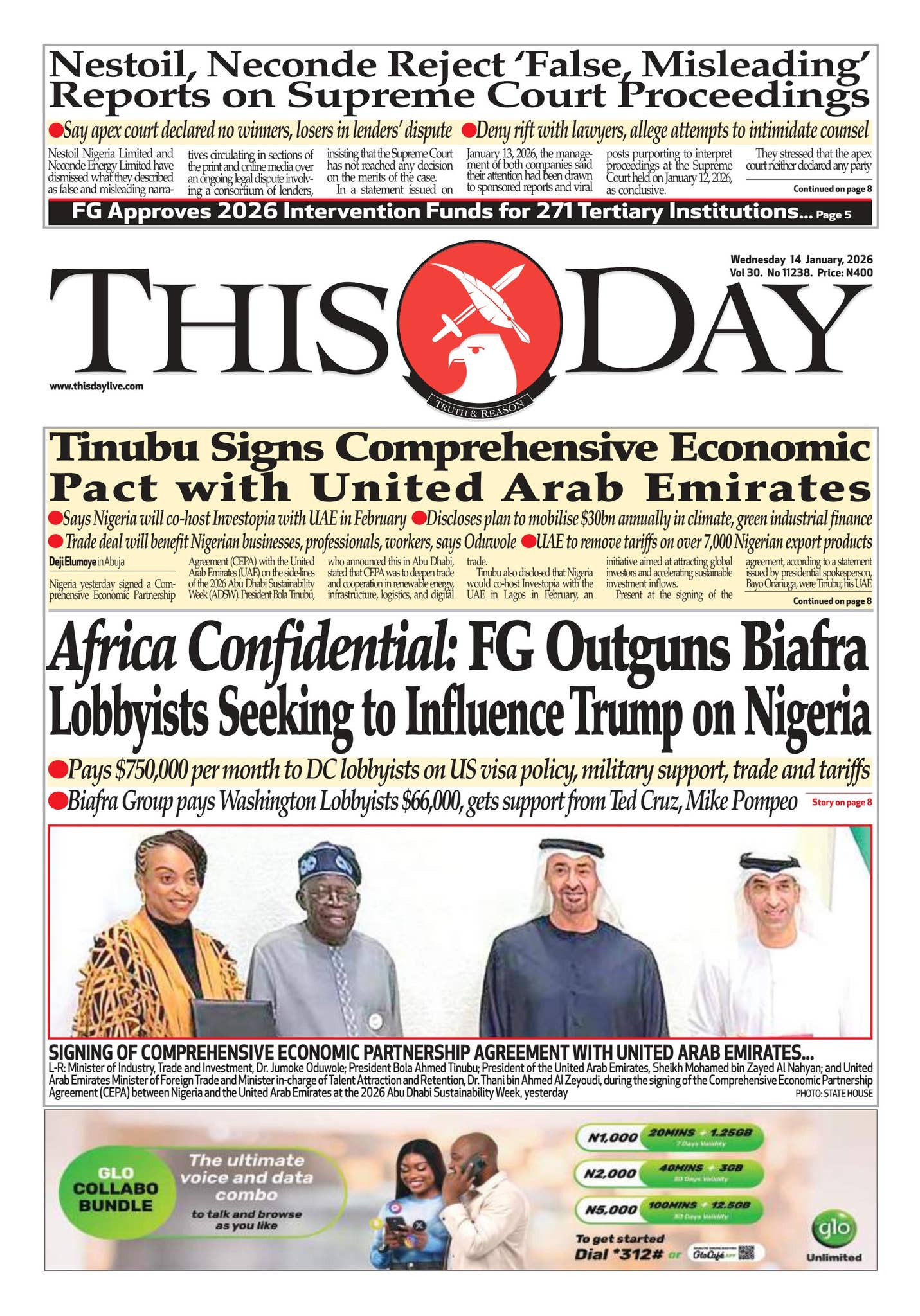 Wednesday 14th January 2026 By Thisday Newspapers Ltd Issuu