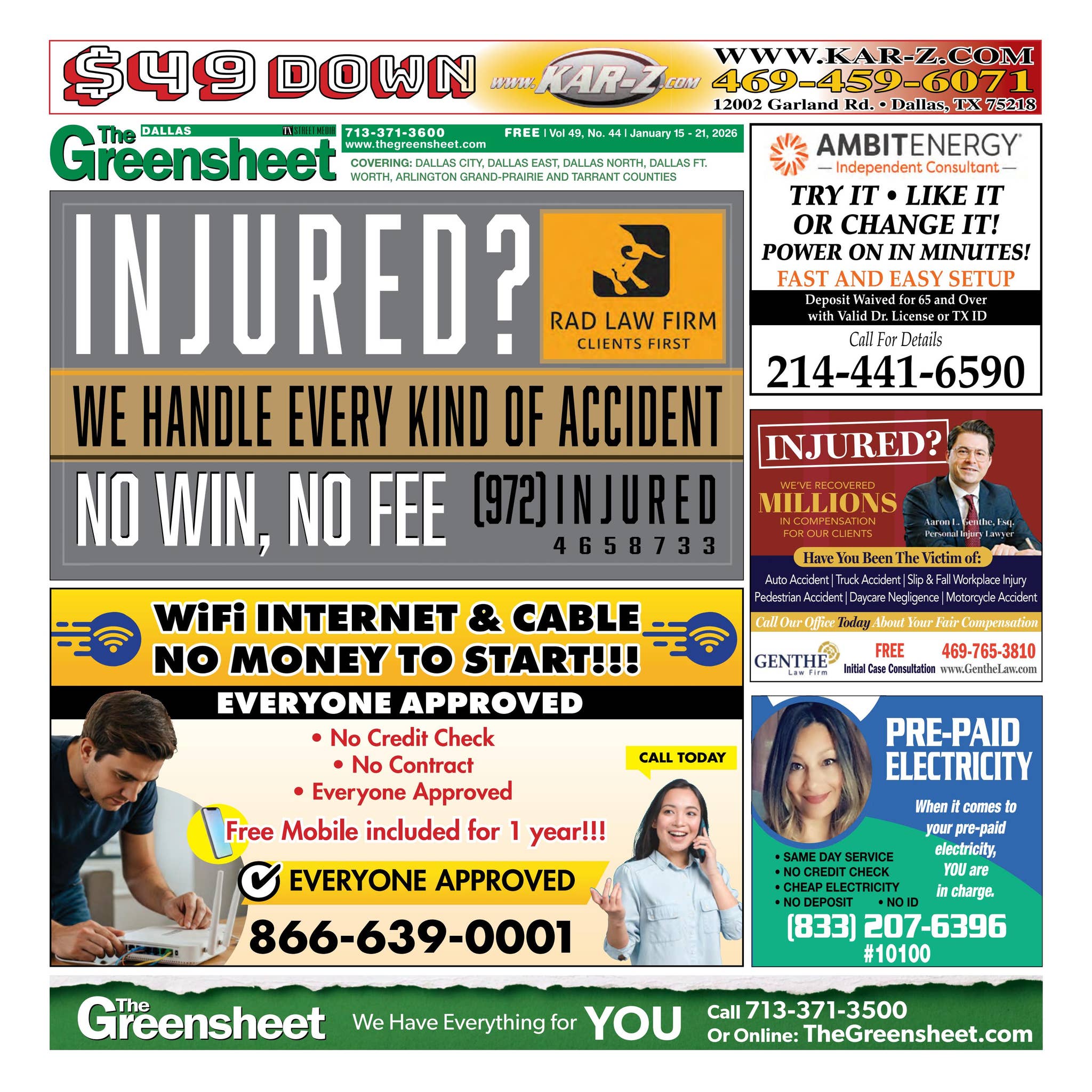 The 1-15-2026 Edition of The Greensheet Dallas by Street Media - Issuu