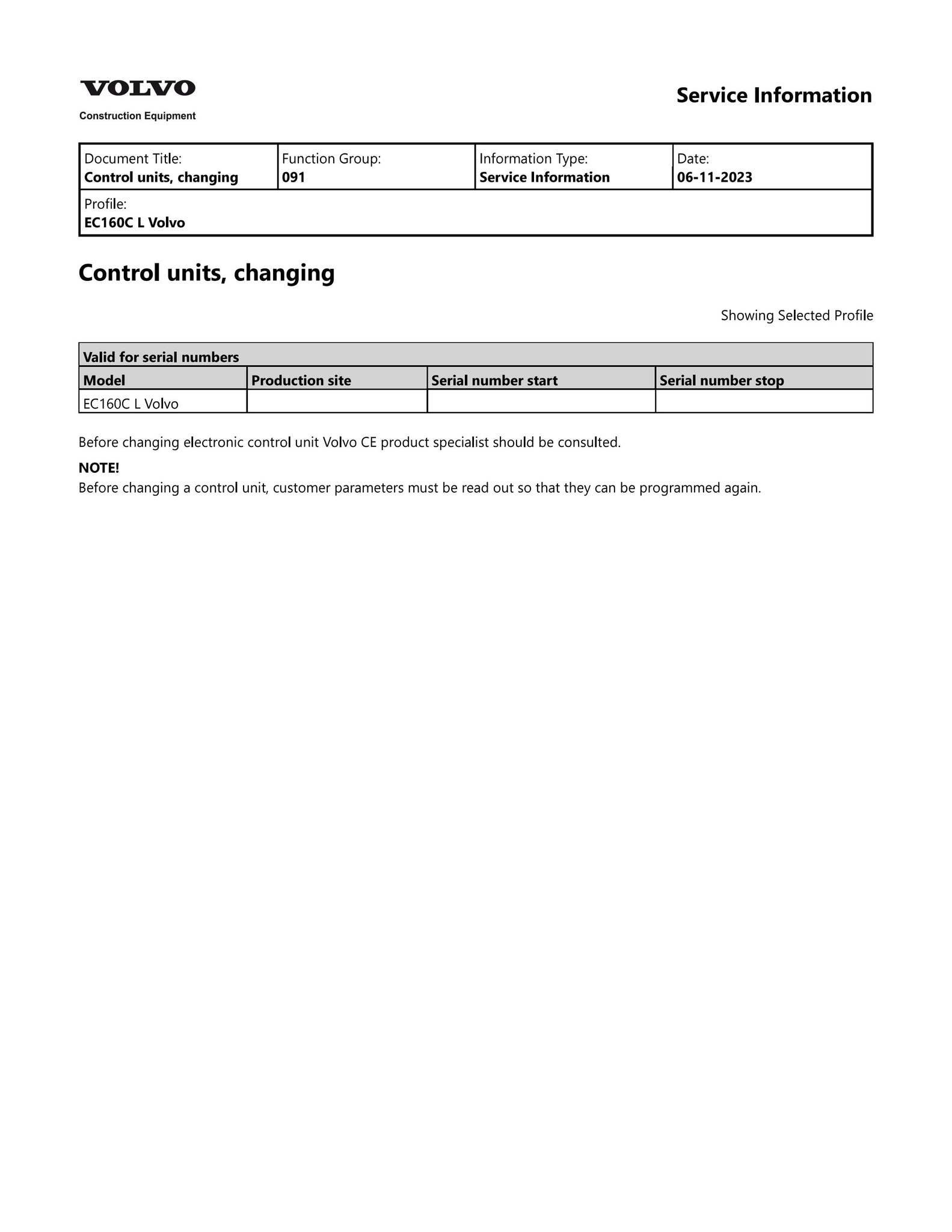 Service Manual - Volvo EC160C L Excavator Pdf by Heavy Equipment Manual ...