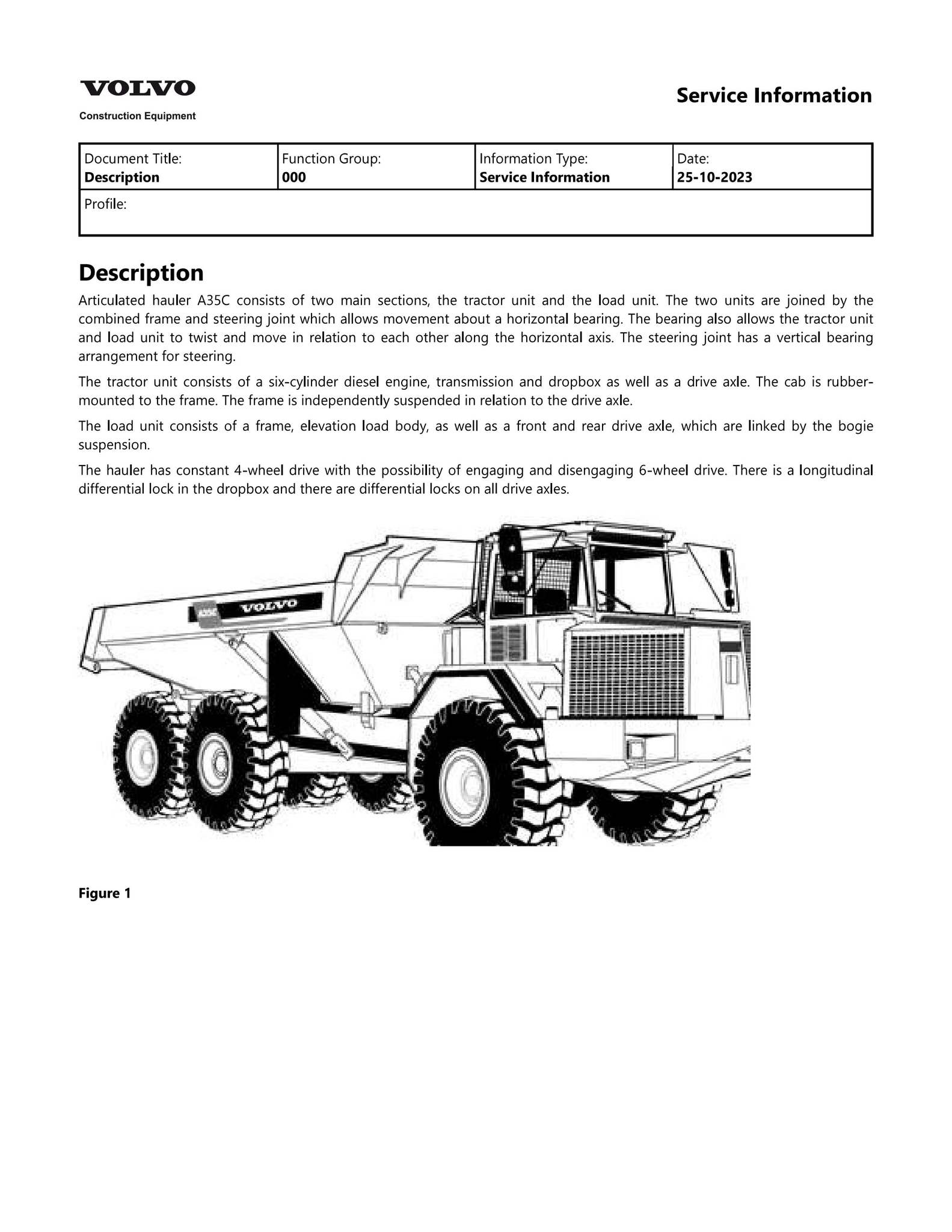 Service Manual - Volvo A35C Articulated Hauler Pdf by Heavy Equipment ...