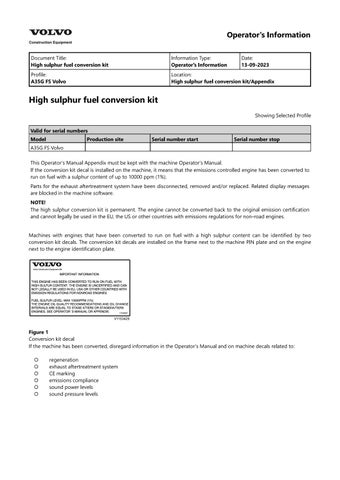 Operator Manual - Volvo A35G FS Articulated Haulers Pdf by Heavy ...